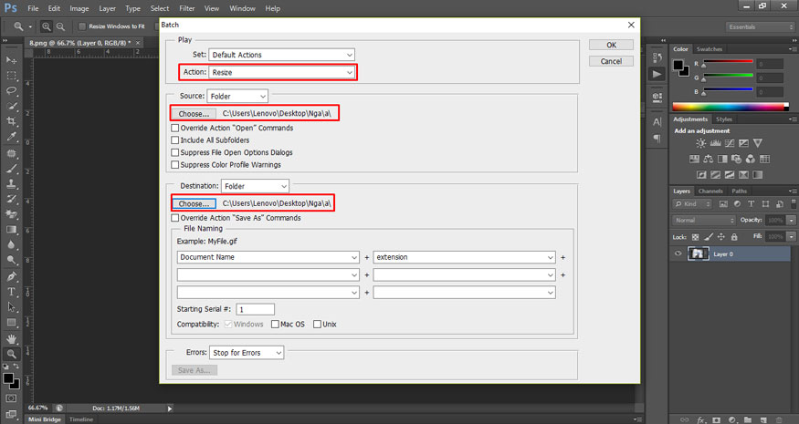How to batch resize images in Photoshop
